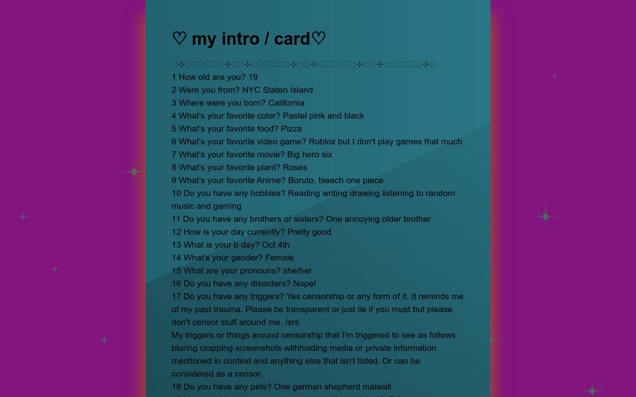 My intro pls read number 17!